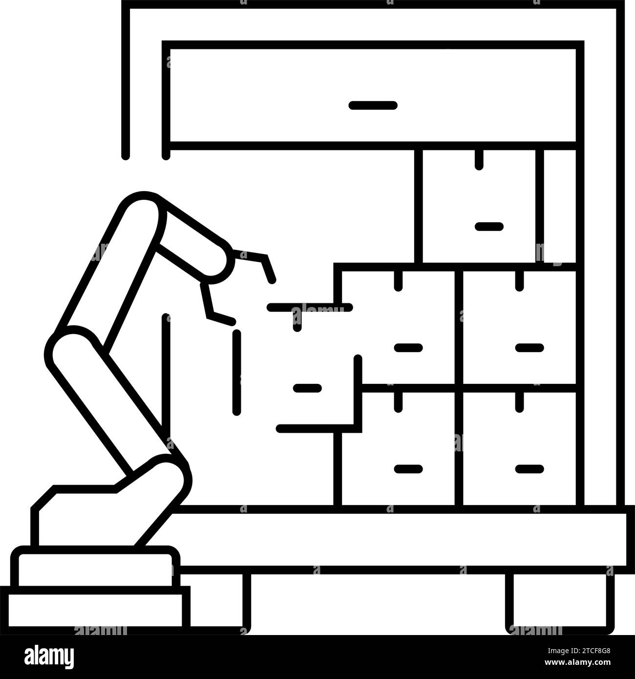package loading autonomous delivery line icon vector illustration Stock ...