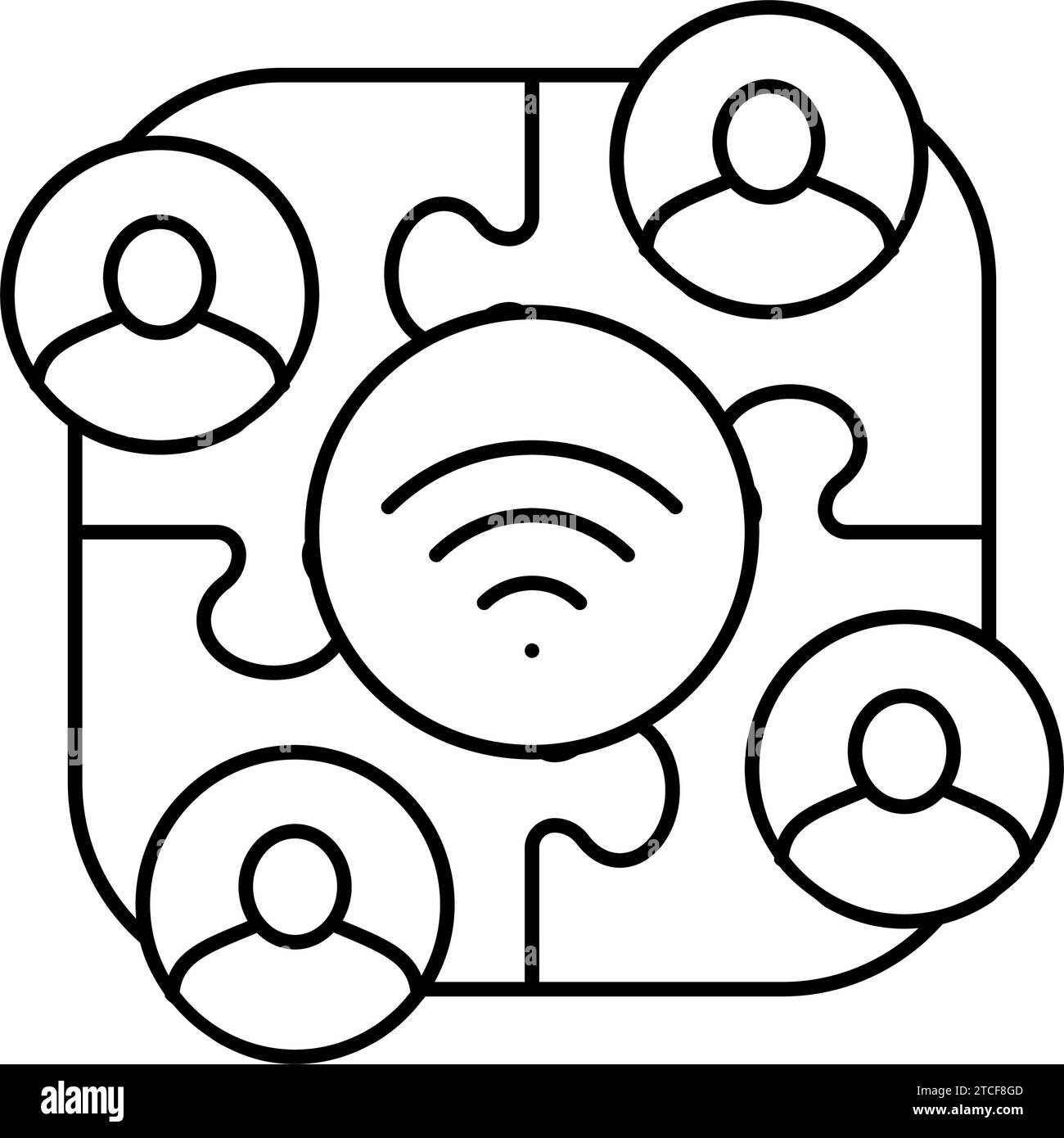 community building social media line icon vector illustration Stock ...