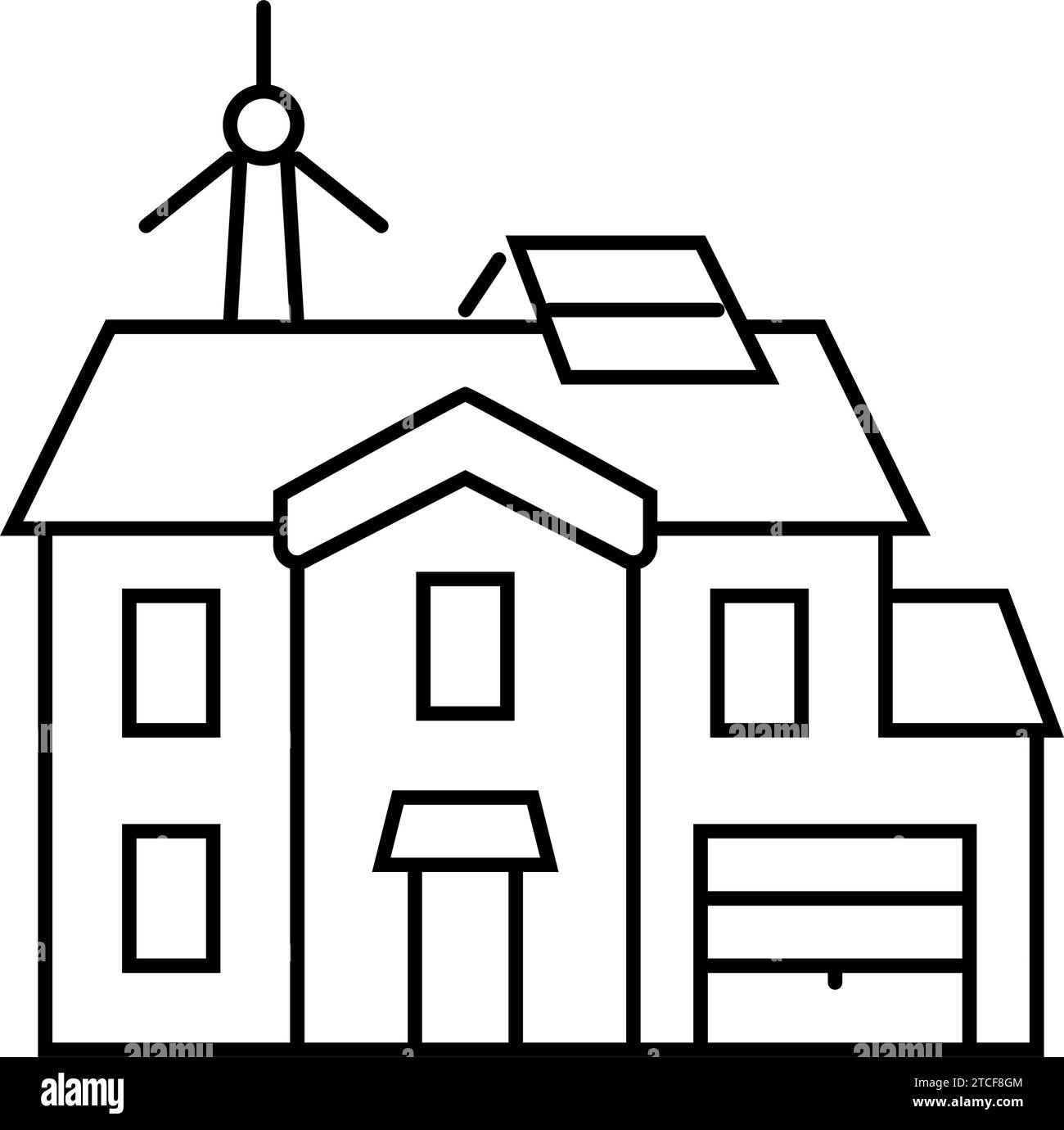 building energy efficient line icon vector illustration Stock Vector ...