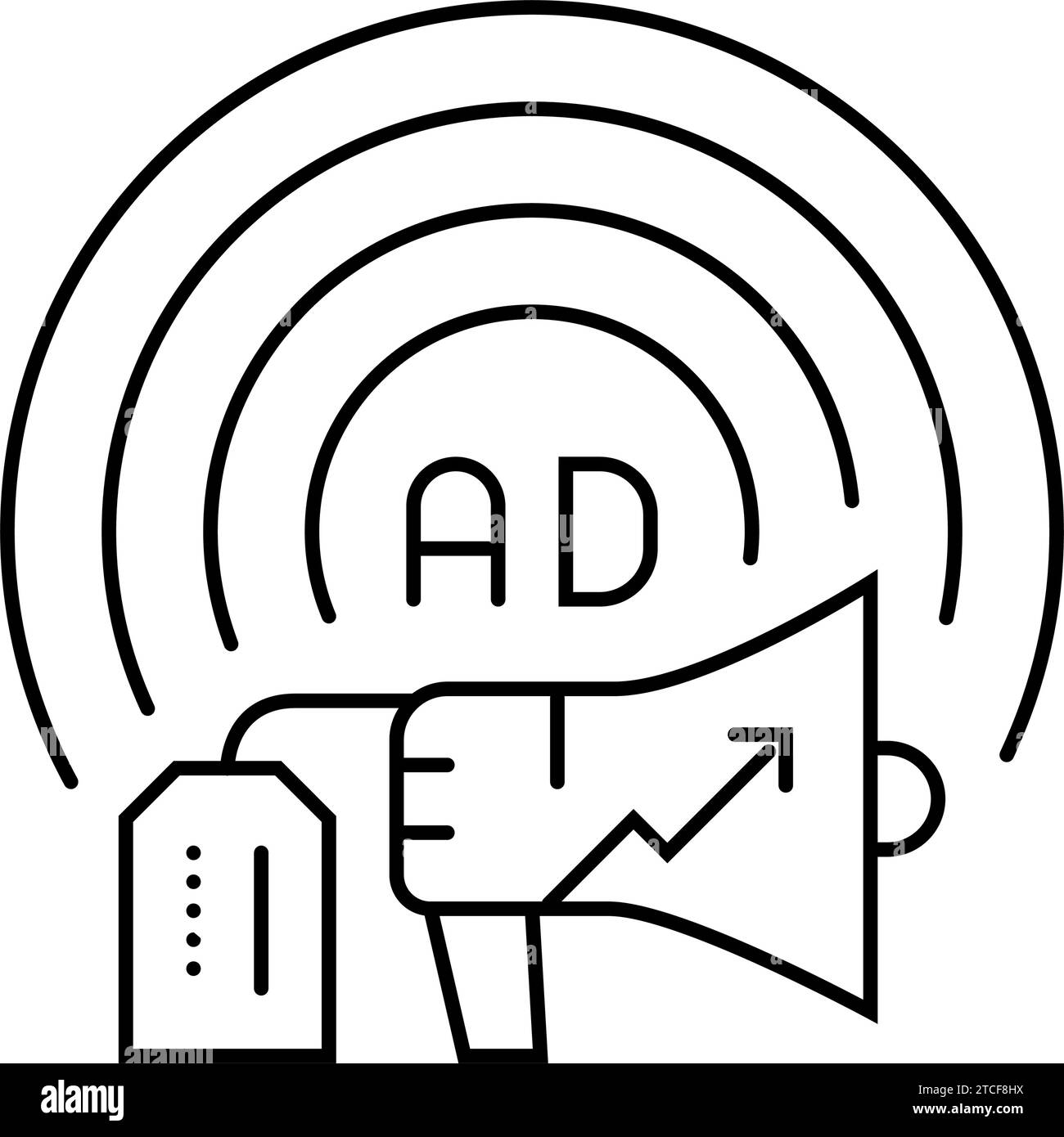 targeted ads social media line icon vector illustration Stock Vector ...