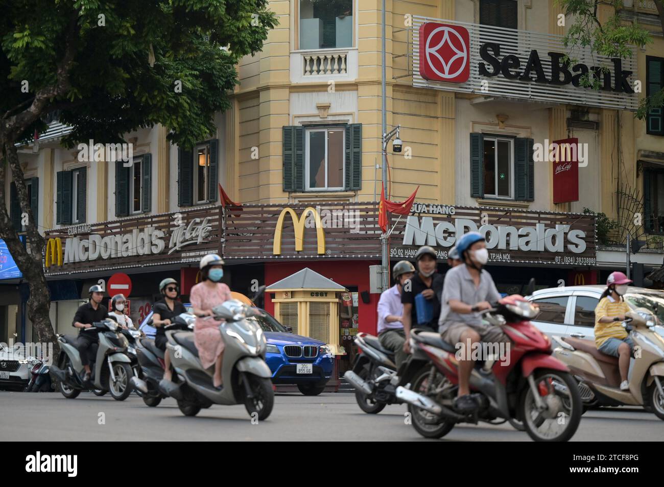 VIETNAM, Hanoi, french quarter, SeA Bank and american McDonalds fast ...