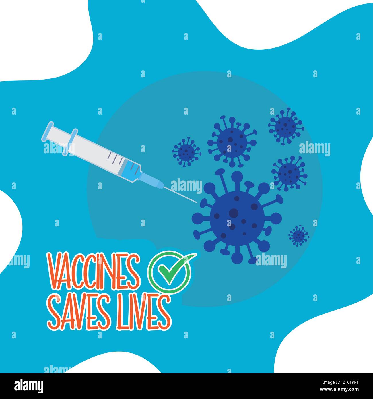 Vaccines saves lives poster with syringe and virus Vector Stock Vector ...