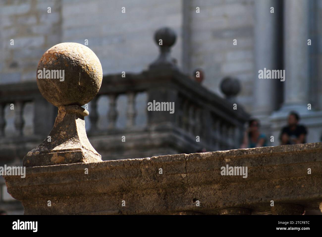 Views and details around the San Felix (San Feliu) Basilica, Girona ...