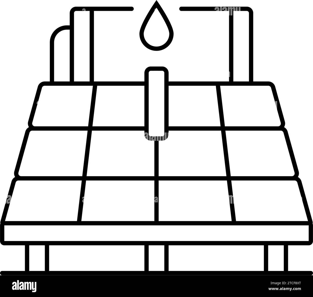 solar water heater line icon vector illustration Stock Vector Image ...