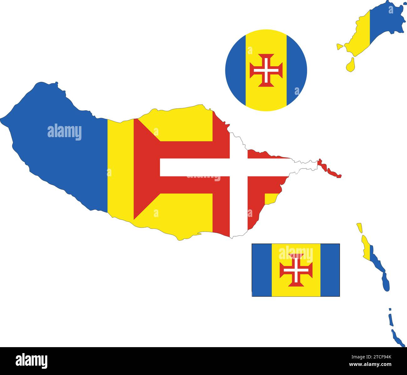 Madeira Map and Flag Stock Vector Image & Art - Alamy