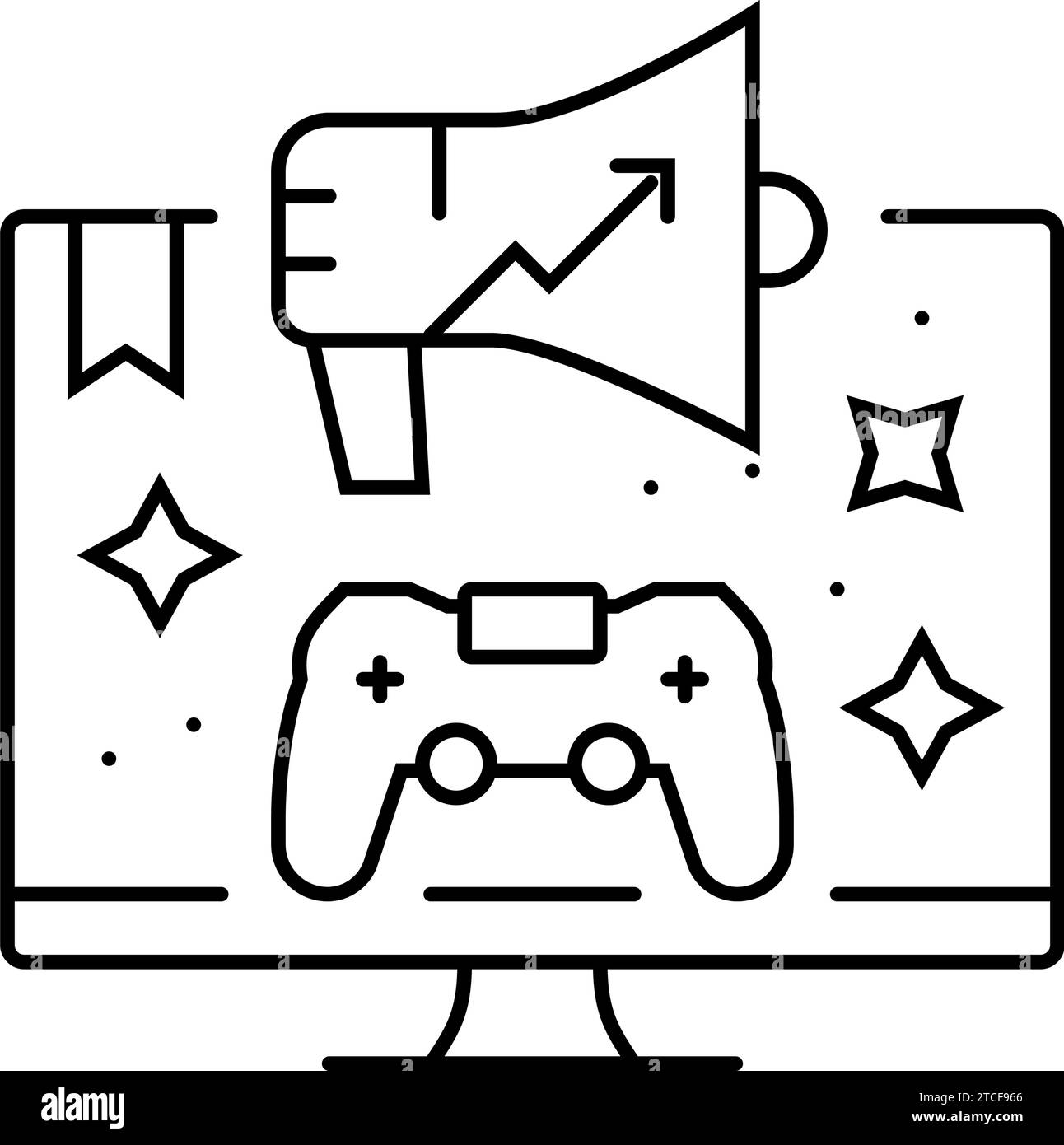 marketing game development line icon vector illustration Stock Vector ... marketing game development line icon vector illustration Stock Vector ...