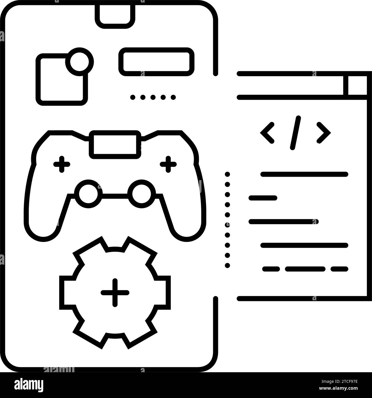 mobile development game line icon vector illustration Stock Vector ...