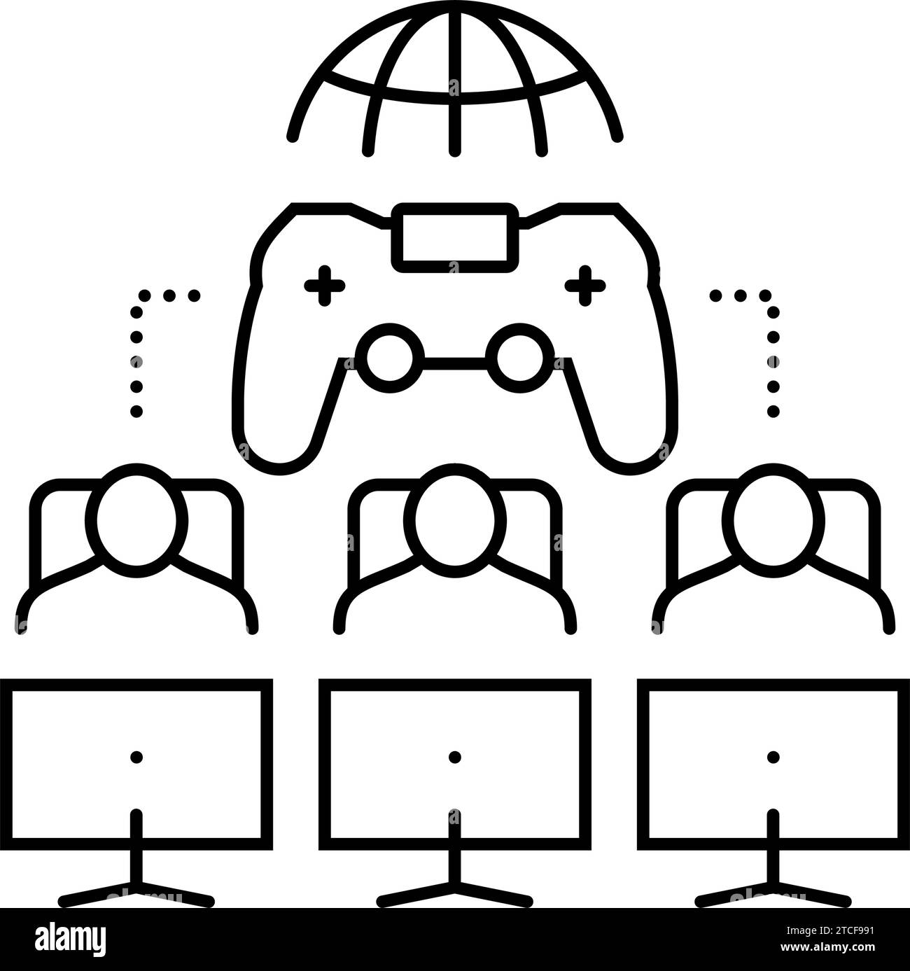Multiplayer symbol Black and White Stock Photos & Images - Alamy