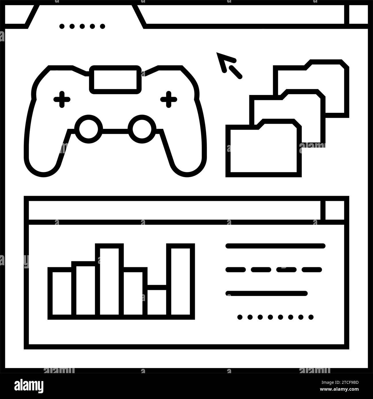 analytics game development line icon vector illustration Stock Vector ...
