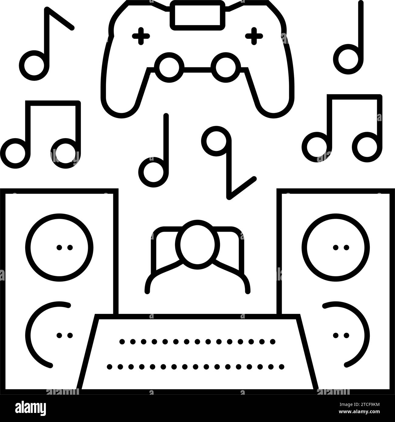 sound design game development line icon vector illustration Stock ...