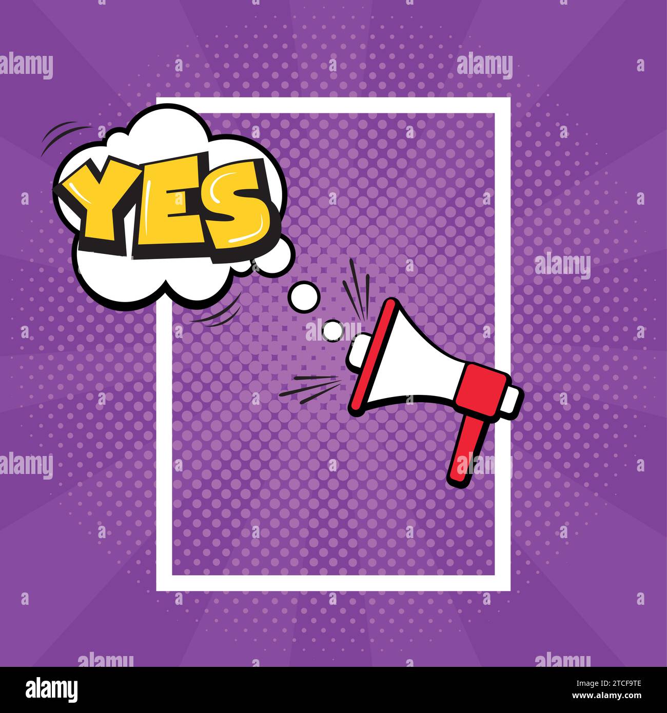 Colored comic page with pop art megaphone sketch Vector Stock Vector ...