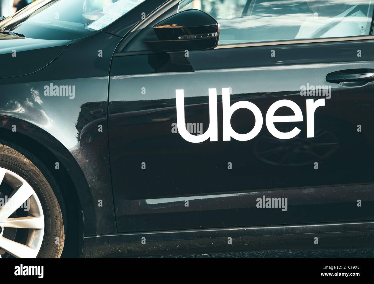 Bucharest, Romania -July 01 2023 : Car with the logo of the ride ...