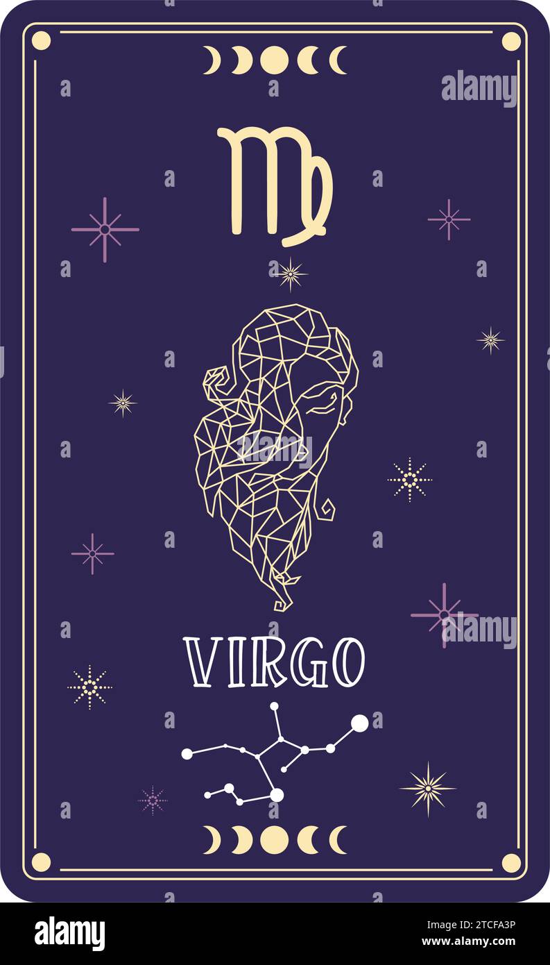 Isolated tarot card with virgo zodiac sign Vector Stock Vector Image ...