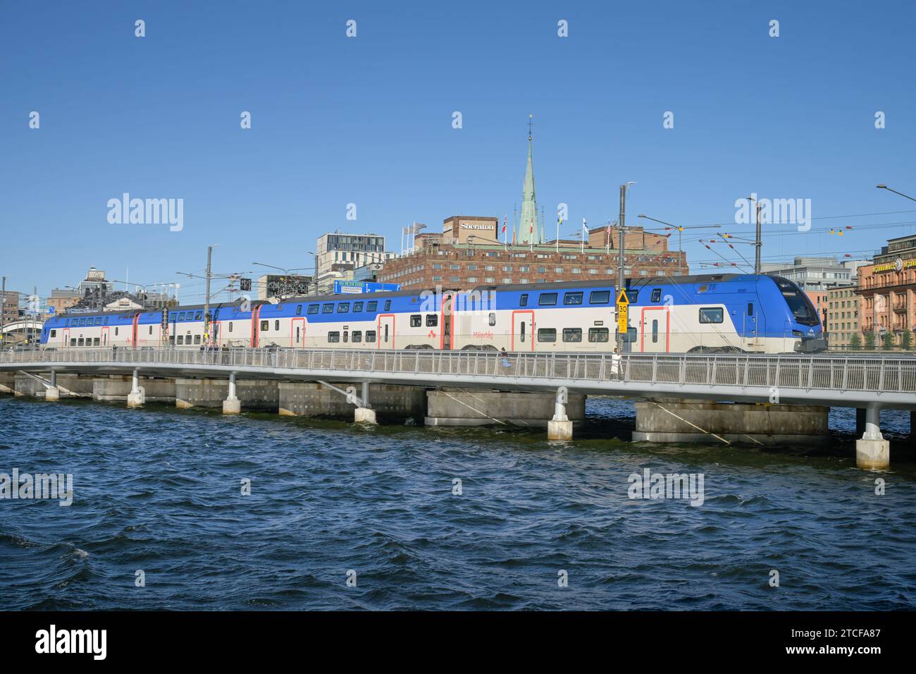Zug Mälartag, Centralbron, Stockholm, Schweden *** Mälartag train ...