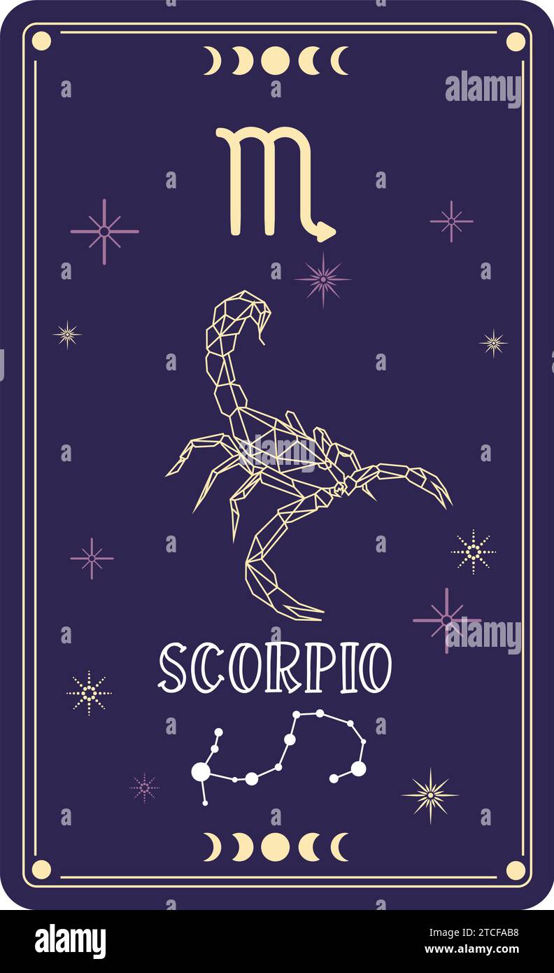 Isolated tarot card with scorpio zodiac sign Vector Stock Vector Image ...