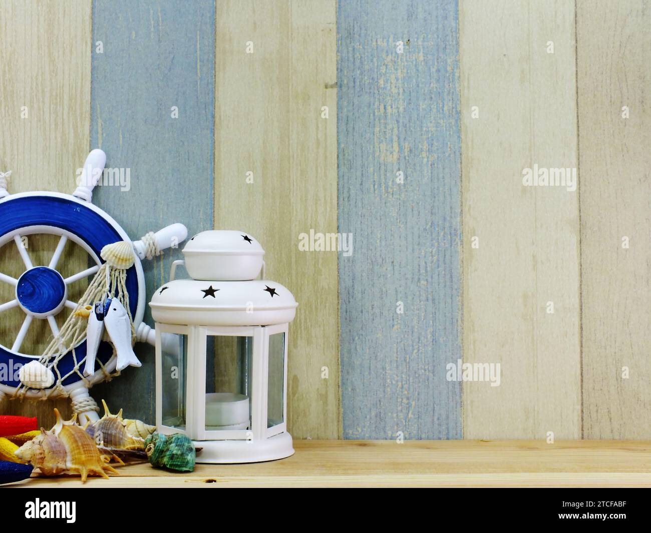 nautical concept with marine life style objects with space background ...