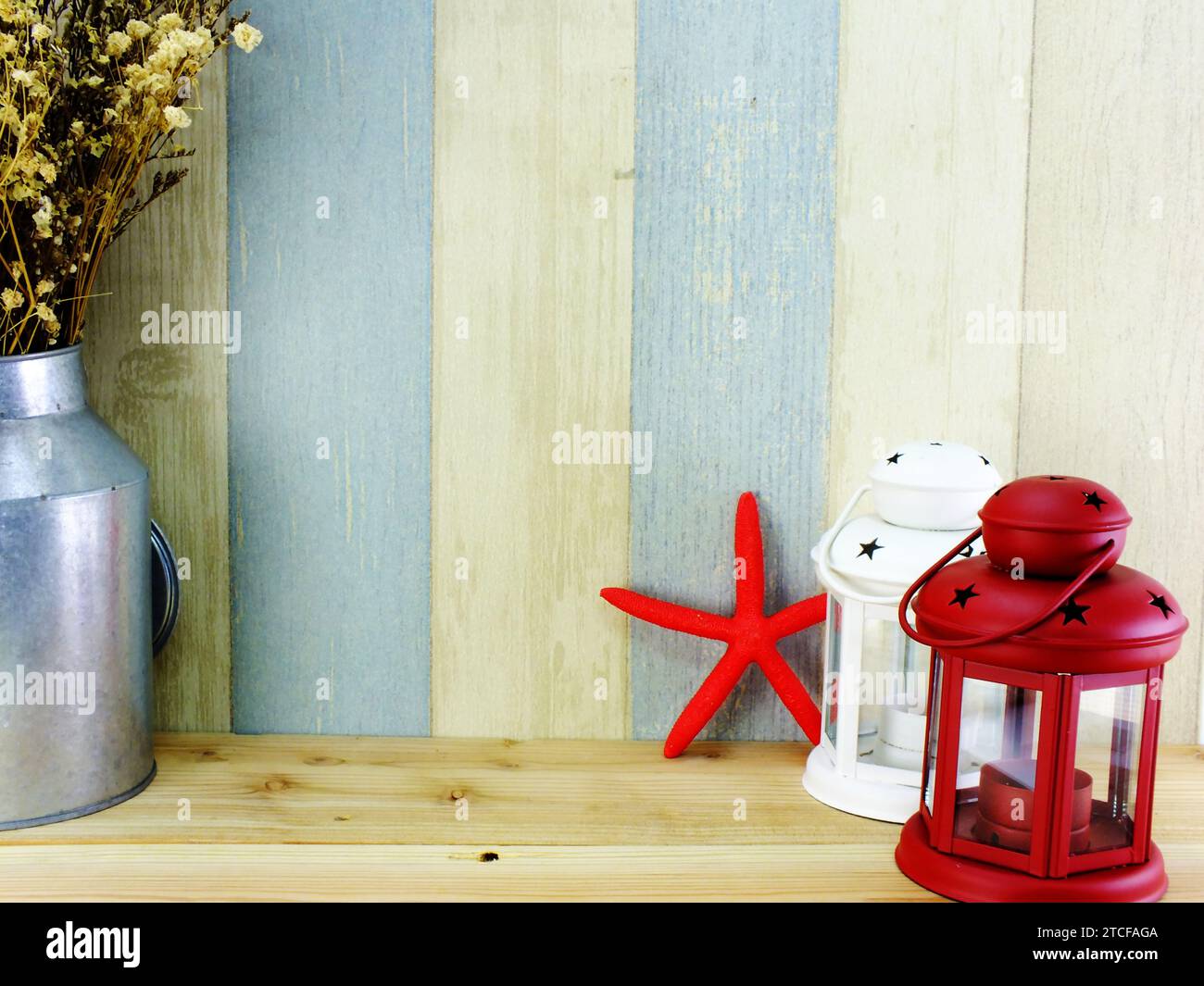 nautical concept with marine life style objects with space background ...