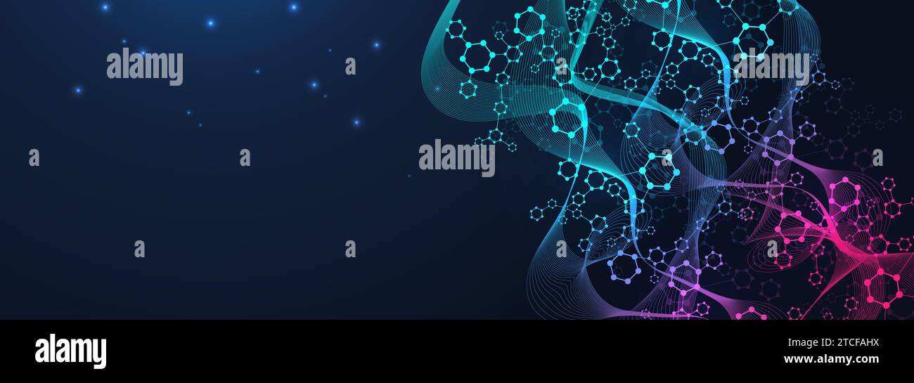 Modern abstract molecules structure for science or medical background ...