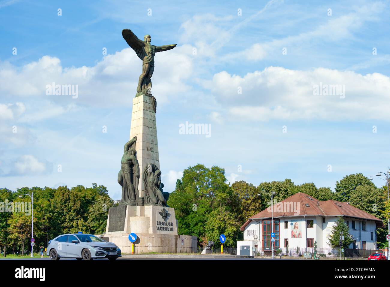 Bucharest, Romania - June 17 2023: View with Monument to the Heroes of ...
