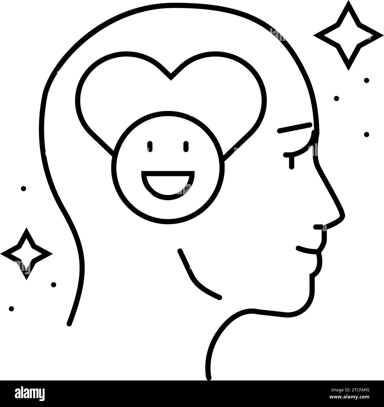 emotional well being mental health line icon vector illustration Stock ...