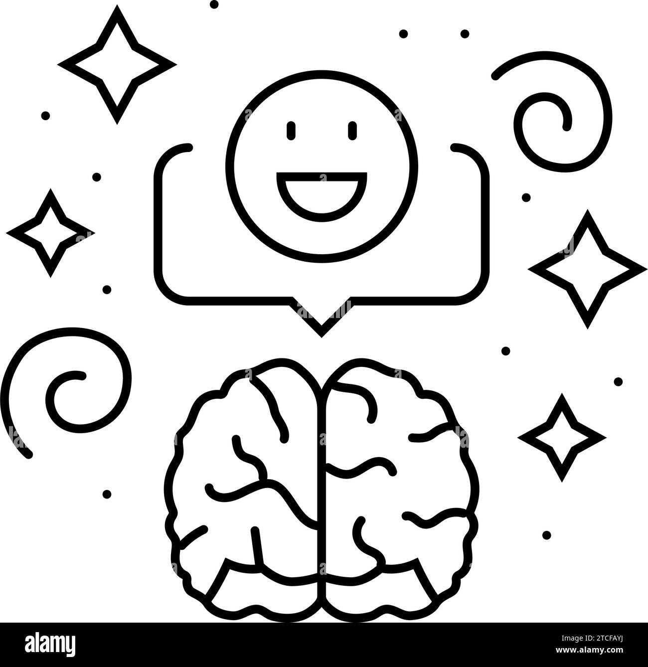 positive thinking mental health line icon vector illustration Stock ...