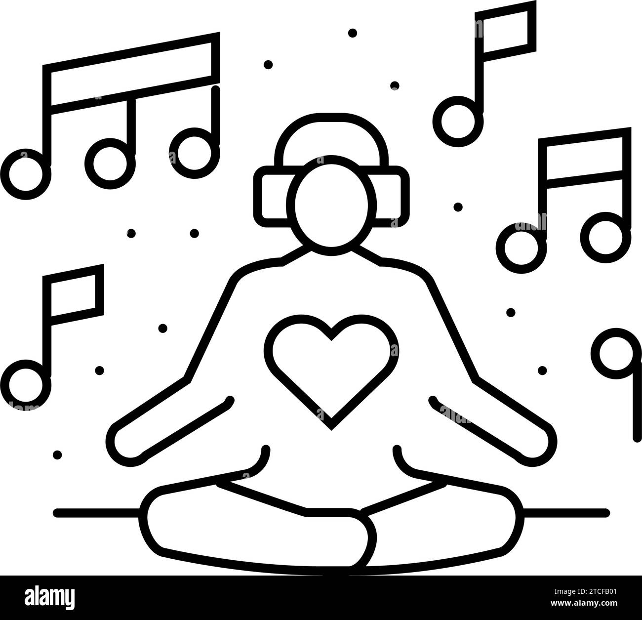 relaxation techniques mental health line icon vector illustration Stock ...