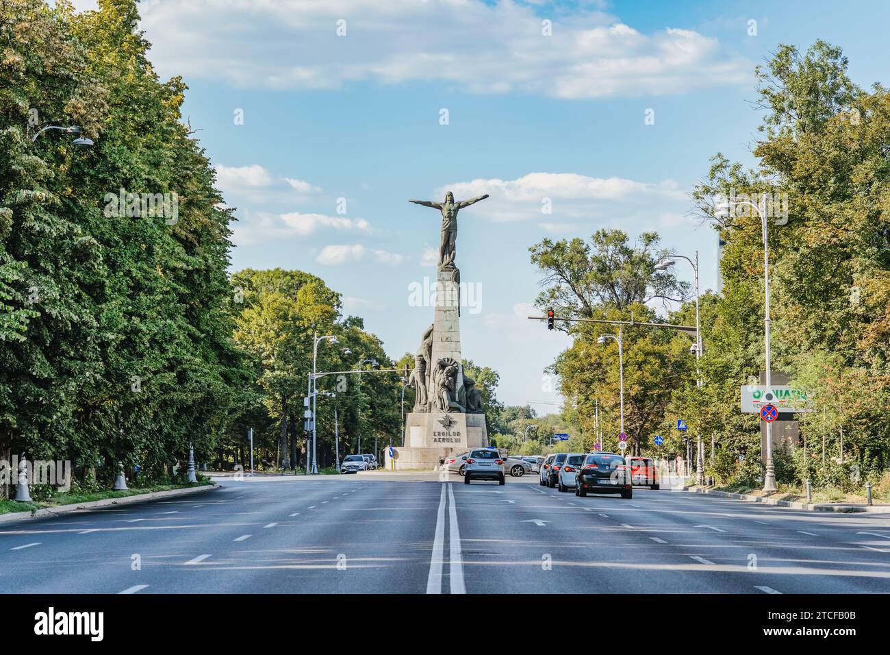 Bucharest, Romania - June 17 2023: View with Monument to the Heroes of ...