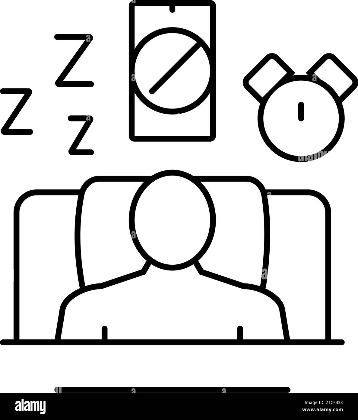 sleep hygiene mental health line icon vector illustration Stock Vector ...