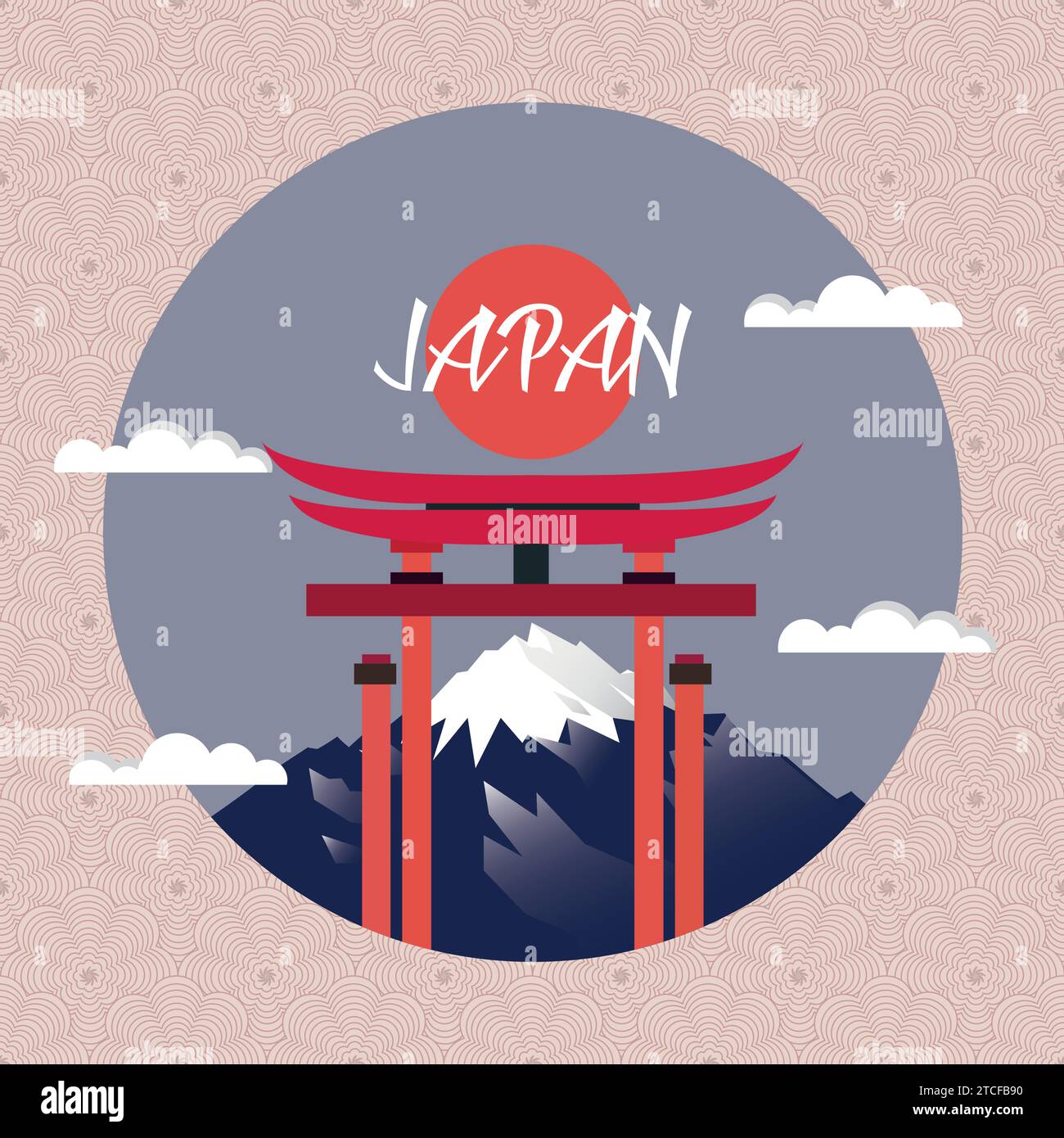 Isolated japanese shrine on a japanese landscape Vector Stock Vector ...