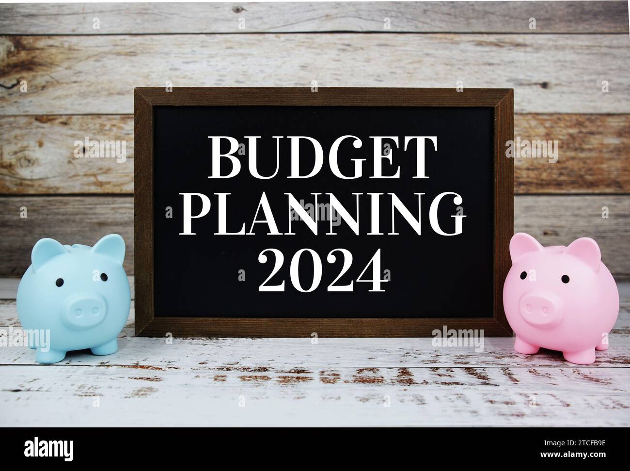 Budget Planning 2024 typography text message with piggy saving on ...