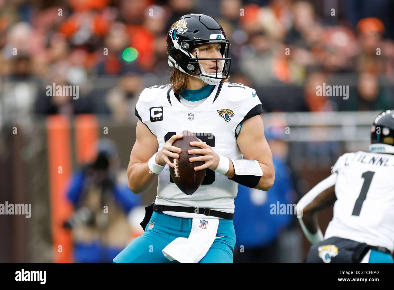 Jacksonville Jaguars quarterback Trevor Lawrence (16) plays against the ...