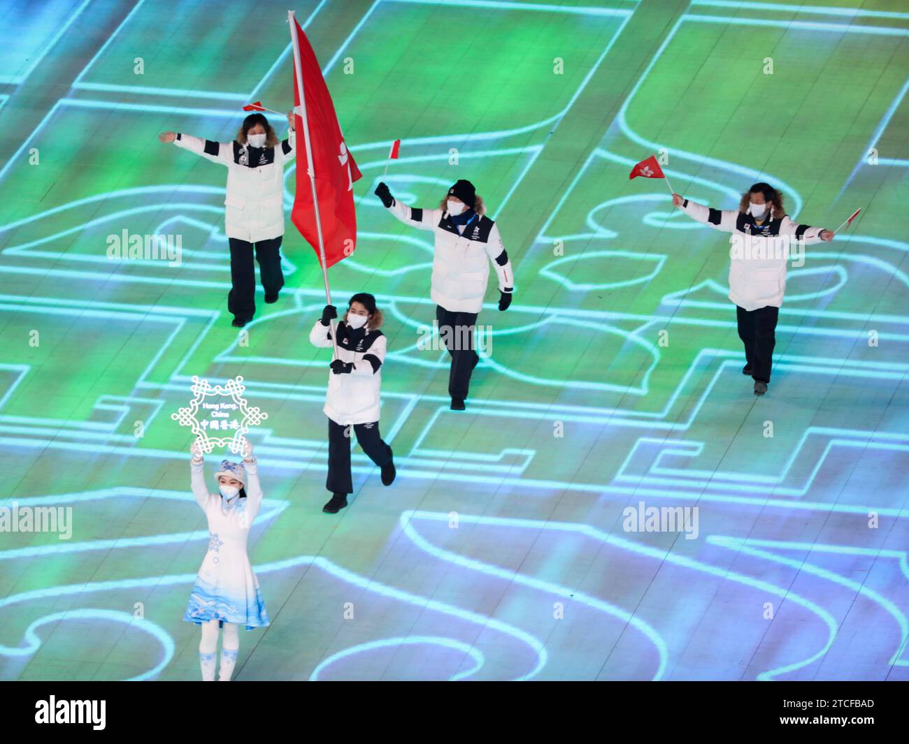 FEB 4, 2022 - Beijing, China: Sidney Chu is the flag bearer of Team ...