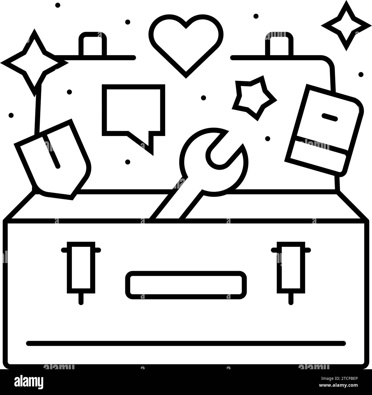 coping toolbox mental health line icon vector illustration Stock Vector ...