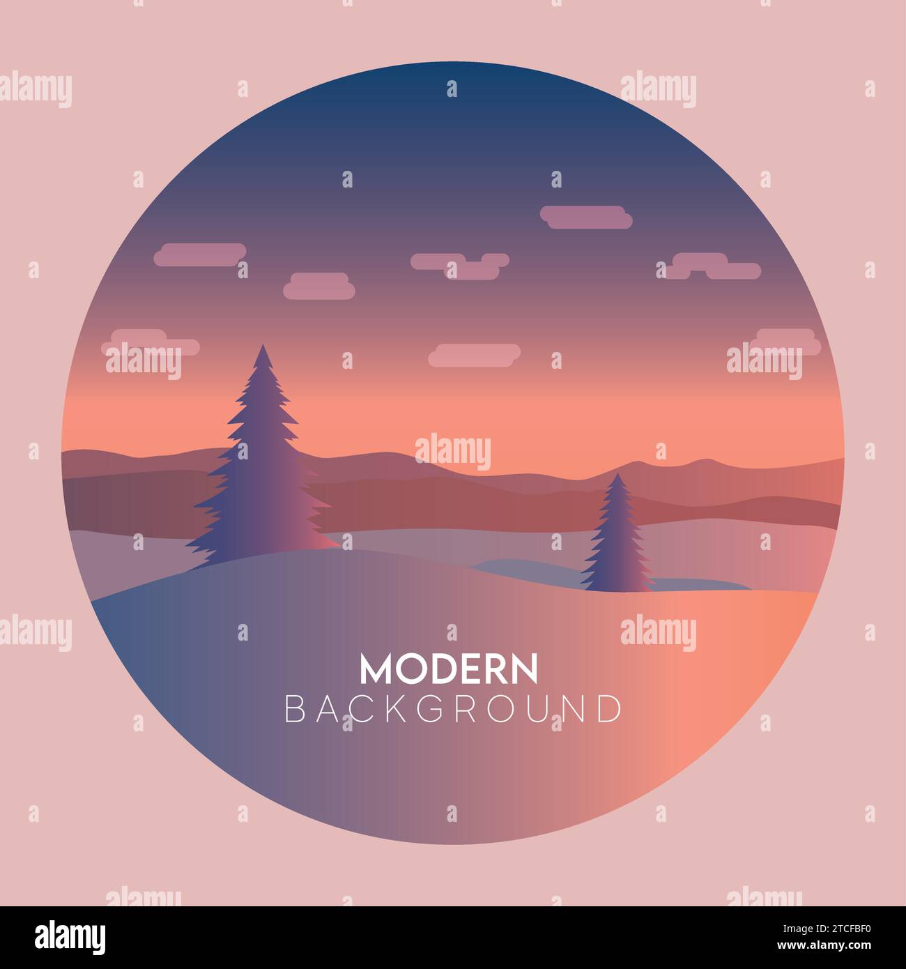 Colored modern natural landscape background Vector Stock Vector Image ...