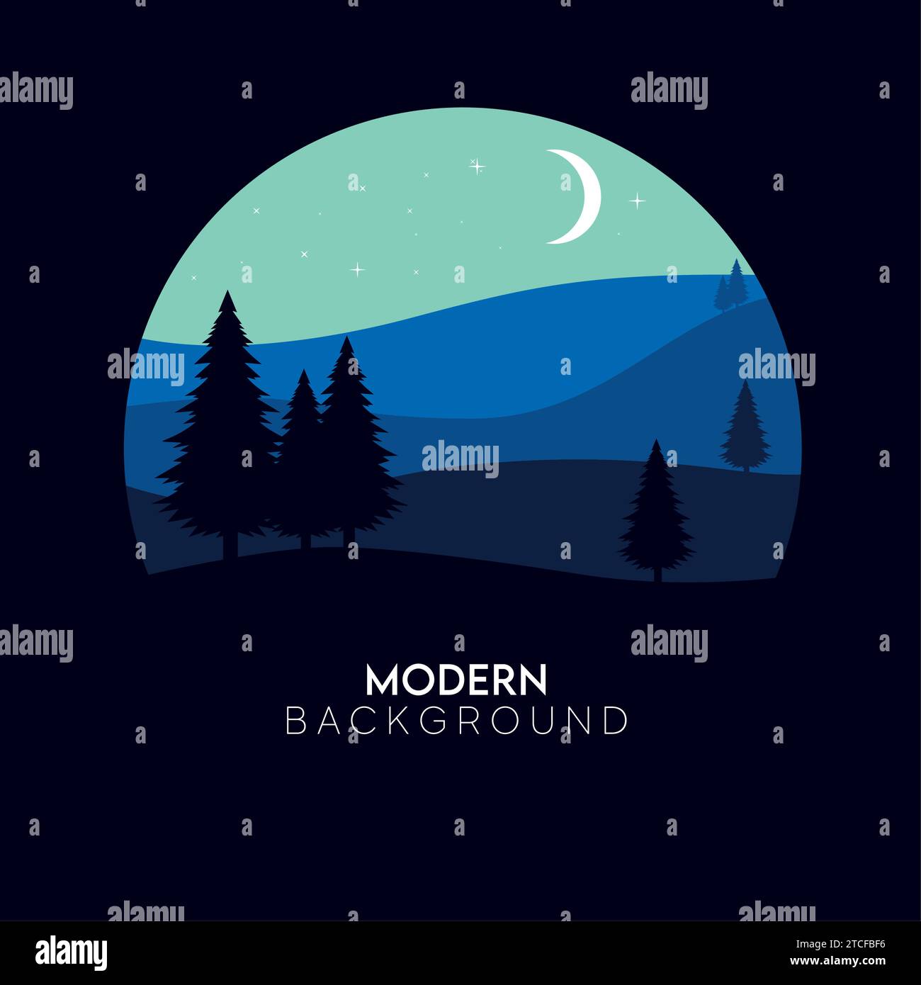Colored modern natural landscape background Vector Stock Vector Image ...
