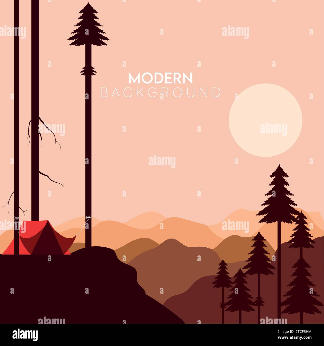 Colored modern natural landscape background Vector Stock Vector Image ...