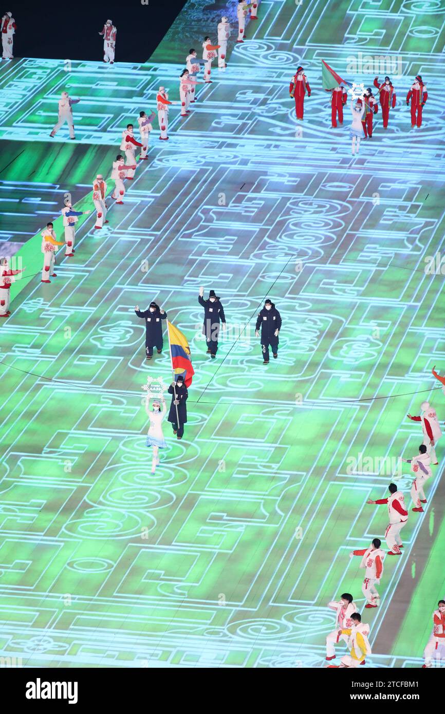 FEB 4, 2022 - Beijing, China: Sarah Escobar is the flag bearer of Team ...
