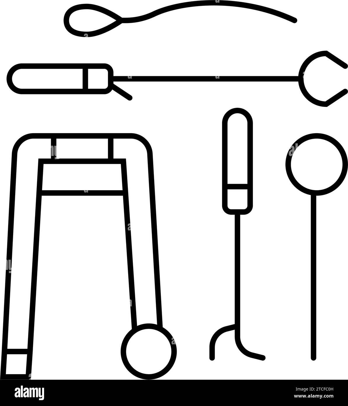 adaptive equipment occupational therapist line icon vector illustration ...