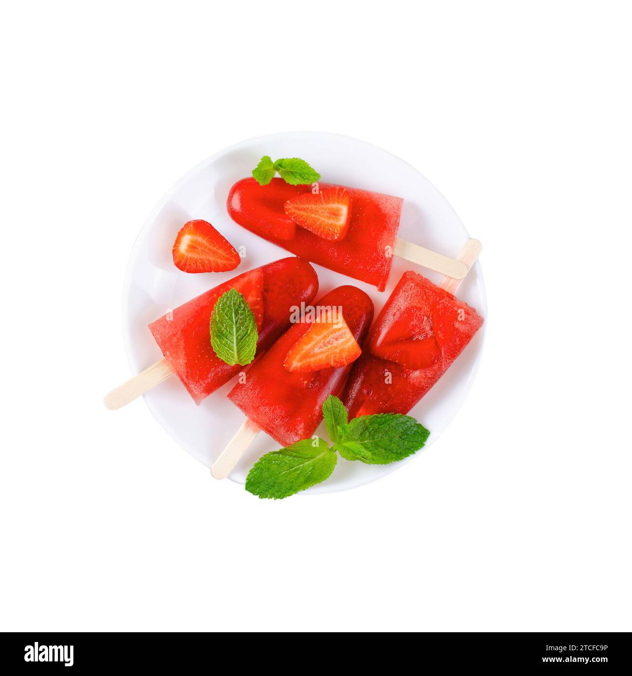 Refreshing Strawberry Popsicles, Ice Lolly with Fresh Strawberry and ...