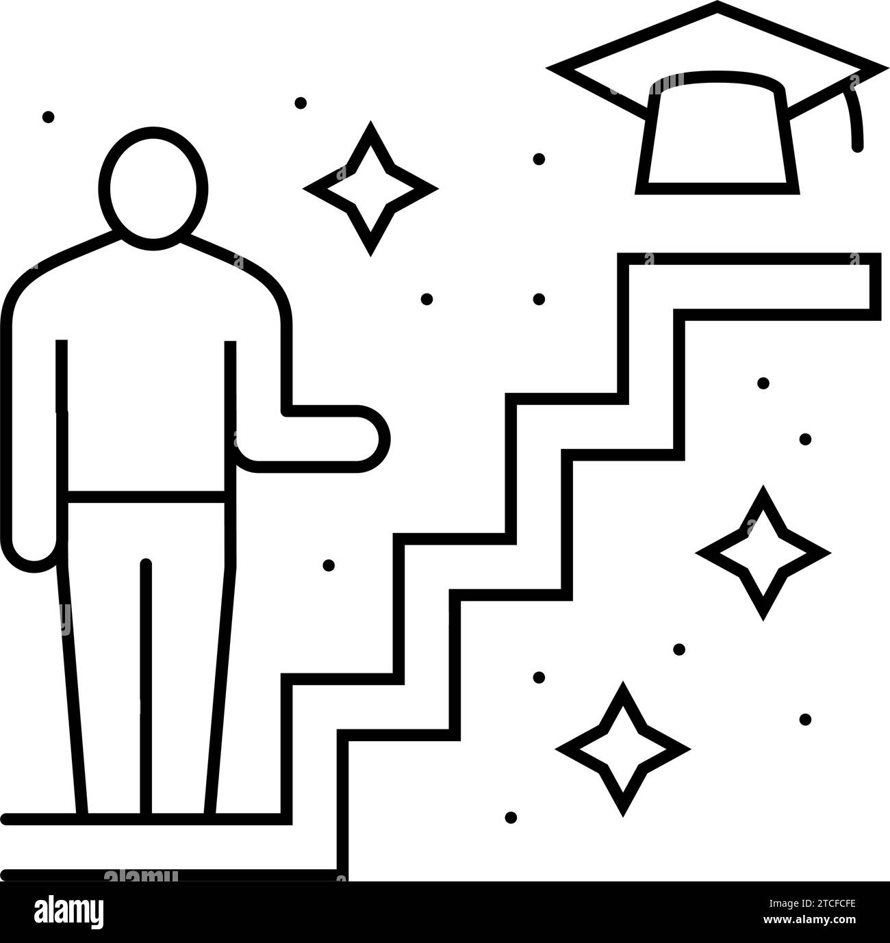 learning path online learning platform line icon vector illustration ...