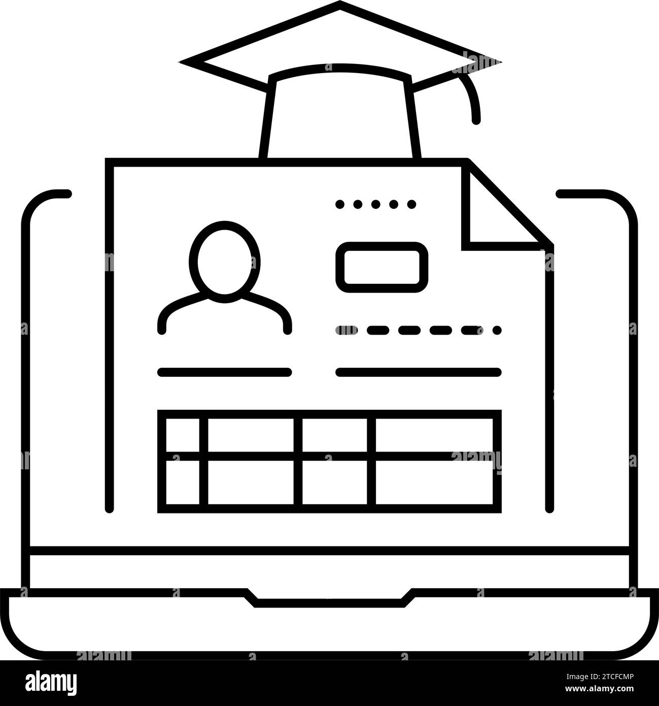 student profile online learning platform line icon vector illustration ...
