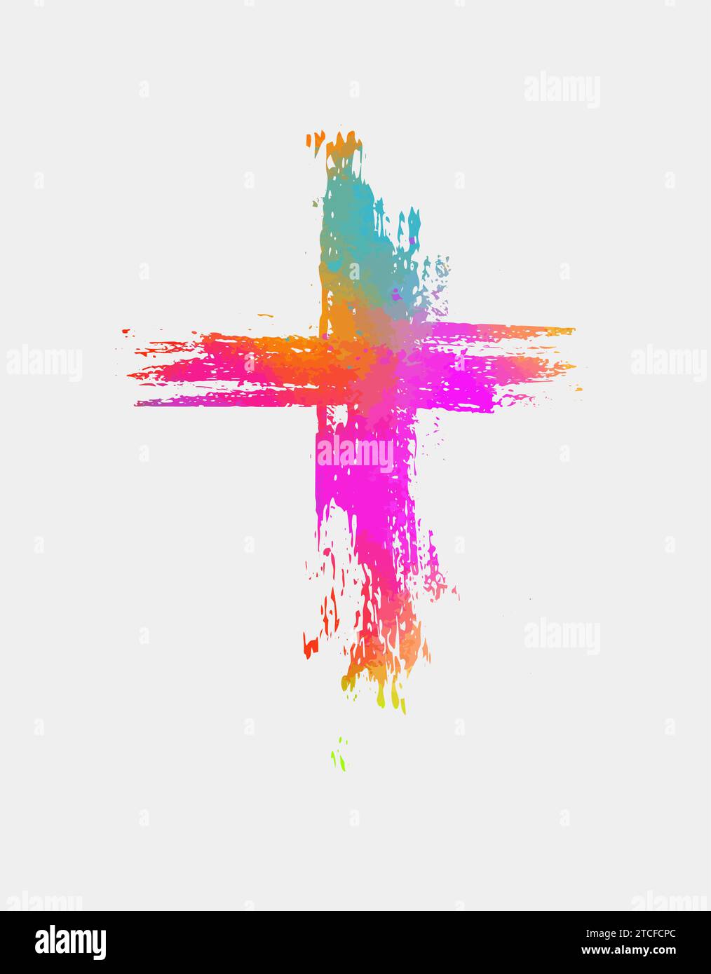 Hand drawn christian cross signs. Brush painted black icons. hand ...