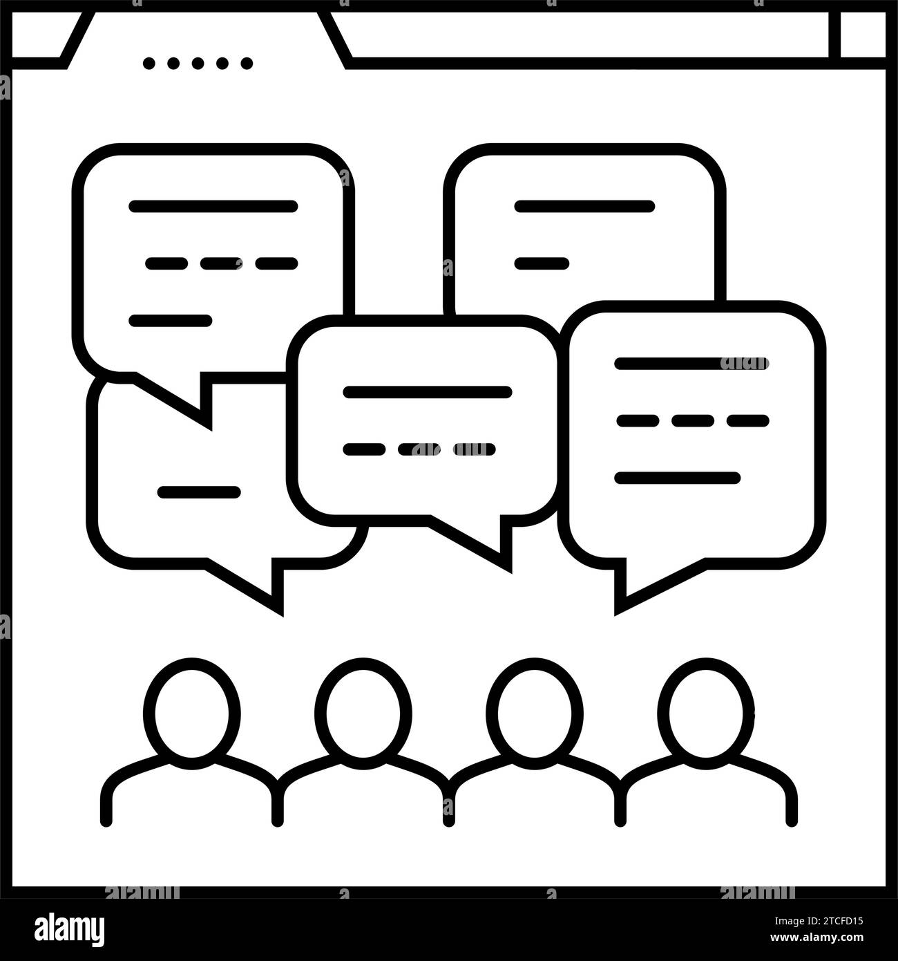 discussion forum online learning platform line icon vector illustration ...