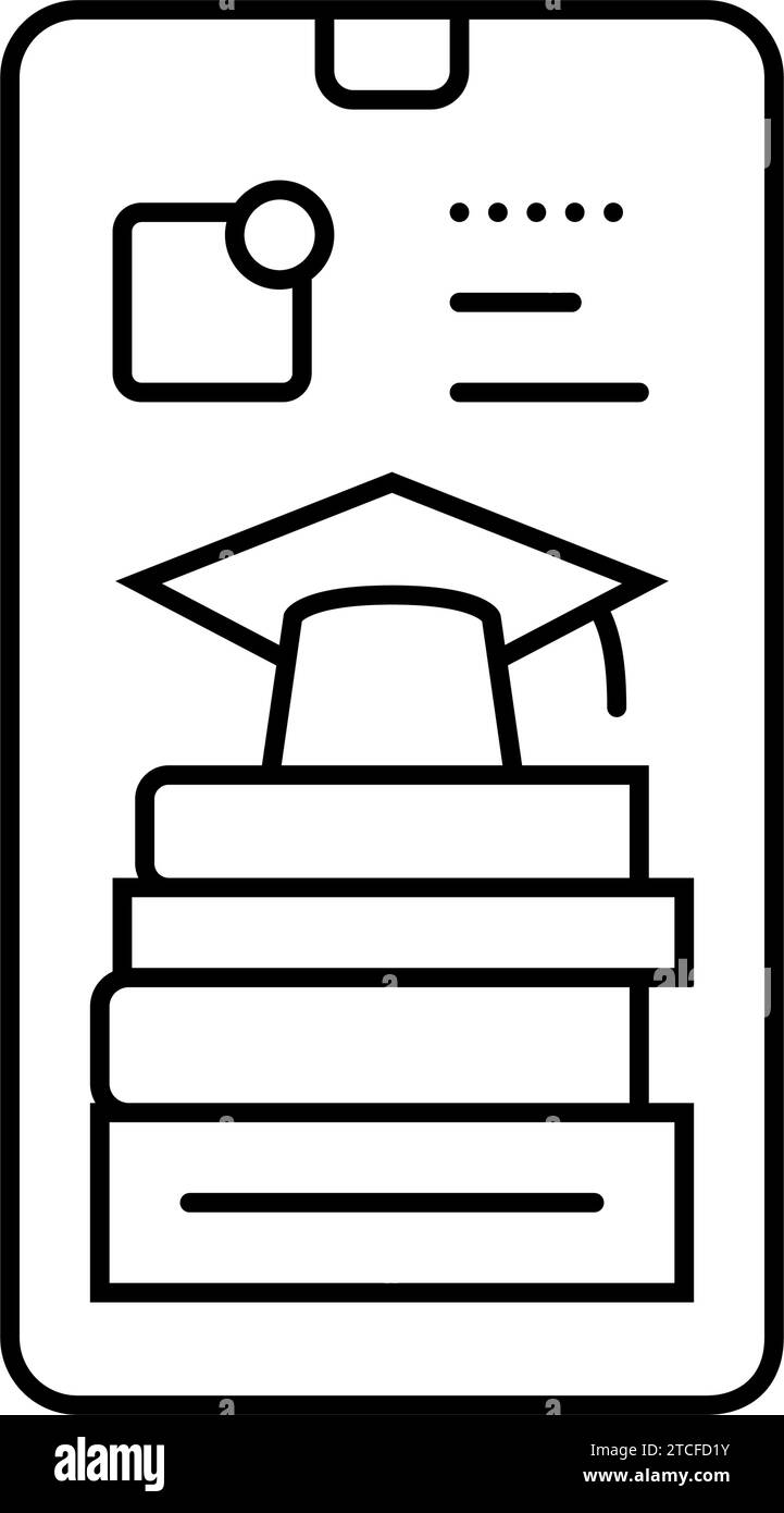 educational apps online learning platform line icon vector illustration ...