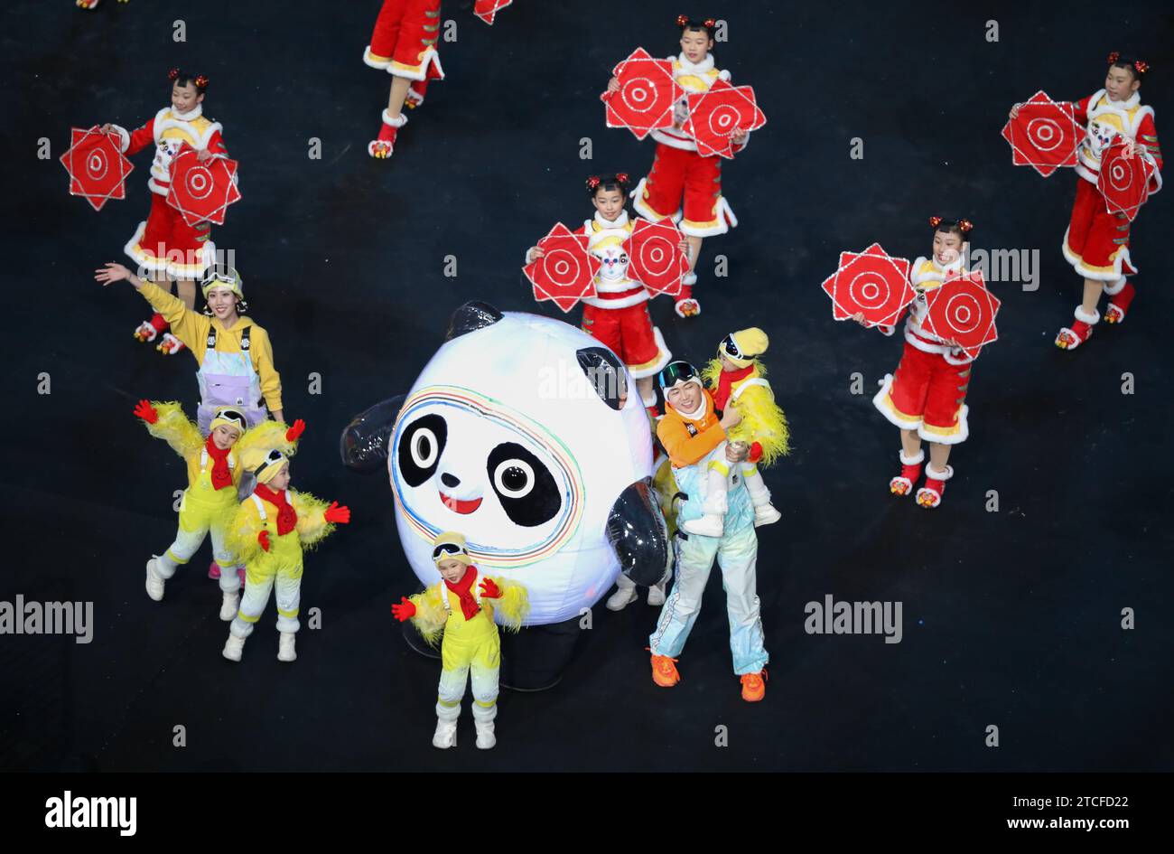 FEB 4, 2022 - Beijing, China: the mascot Bing Dwen Dwen and square ...