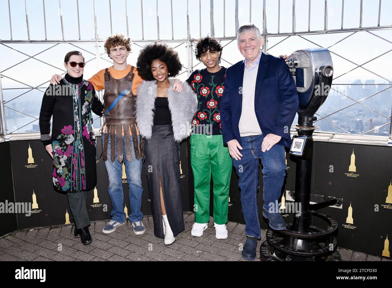 Producer Becky Riordan,, from left, Walker Scobell, left, Leah Sava ...