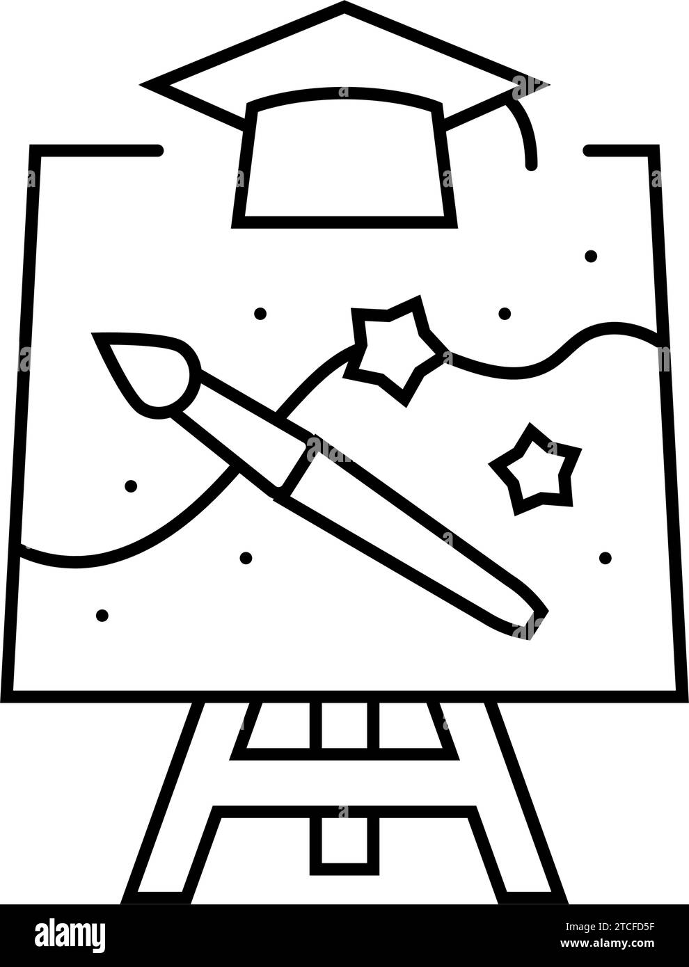 creative arts primary school line icon vector illustration Stock Vector ...