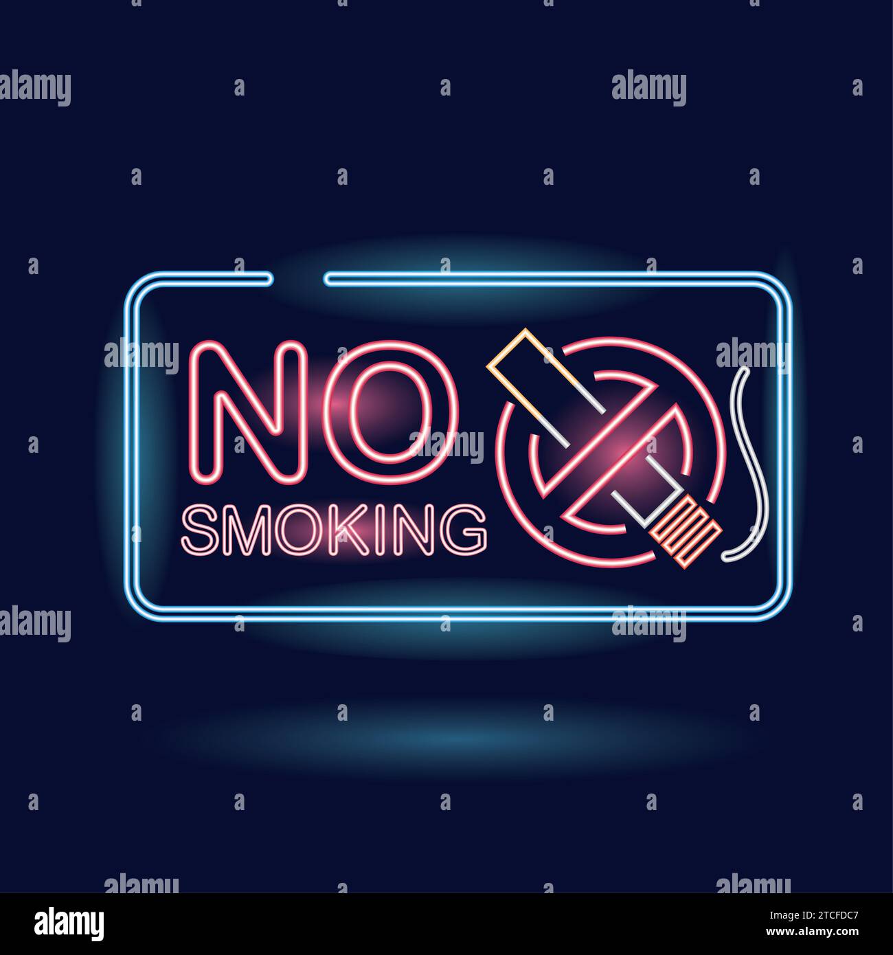 Colored retro no smoking zone neon announcement Vector Stock Vector ...