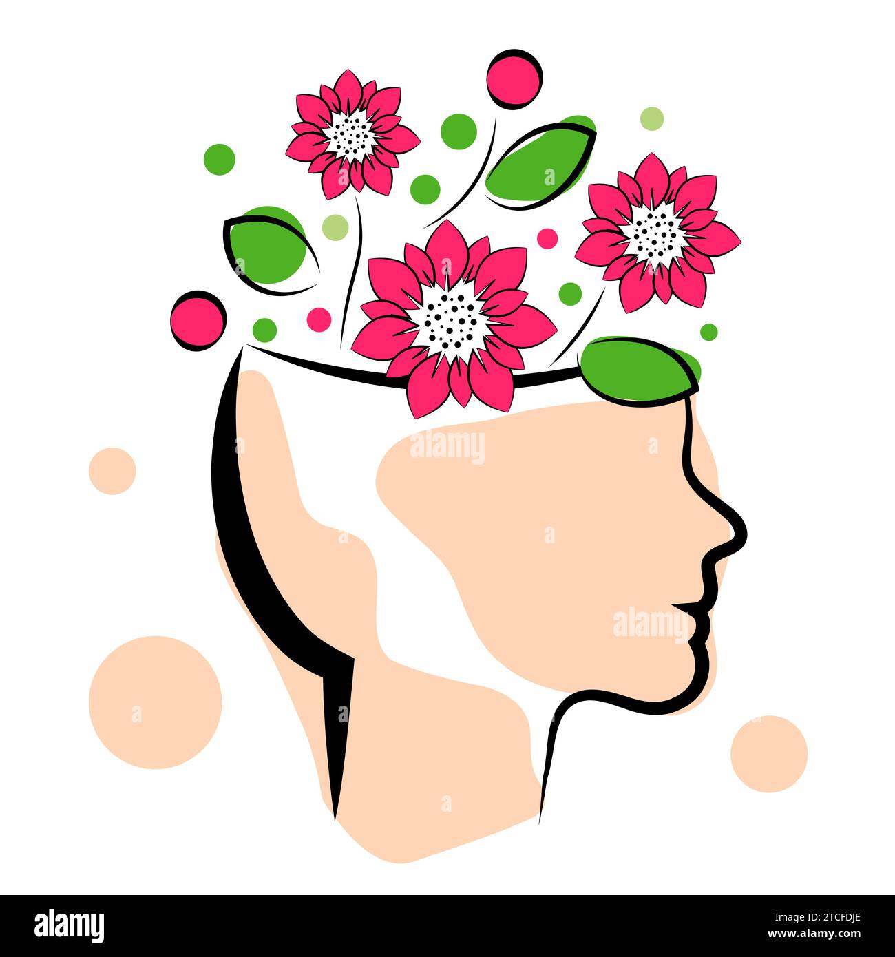 Flowers grow out of the head Stock Vector Image & Art - Alamy