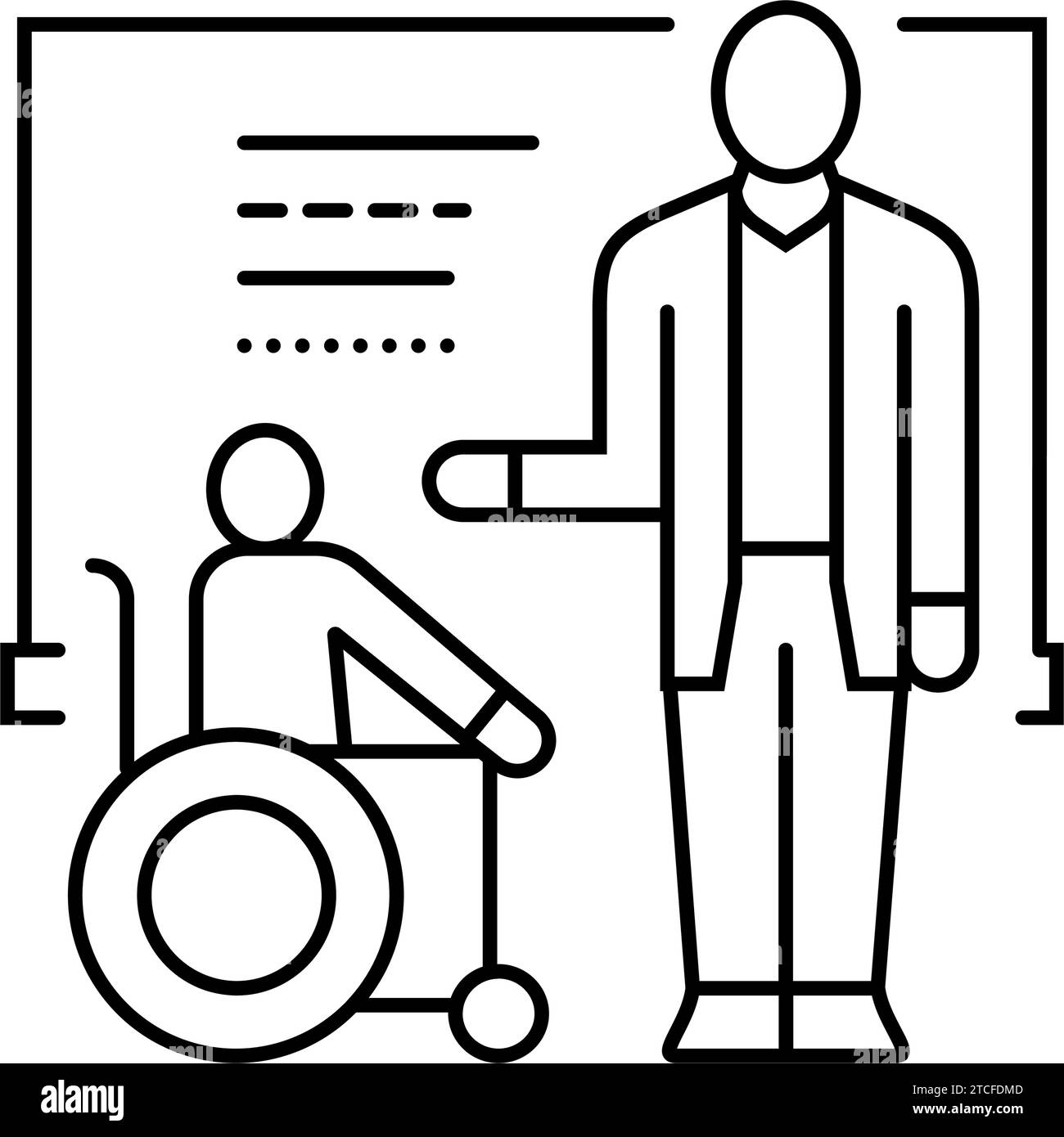 inclusive education primary school line icon vector illustration Stock ...